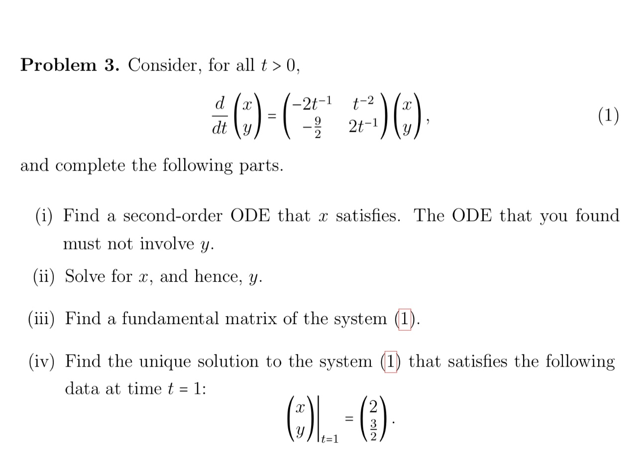 Solved Problem 3. ﻿Consider, for all | Chegg.com