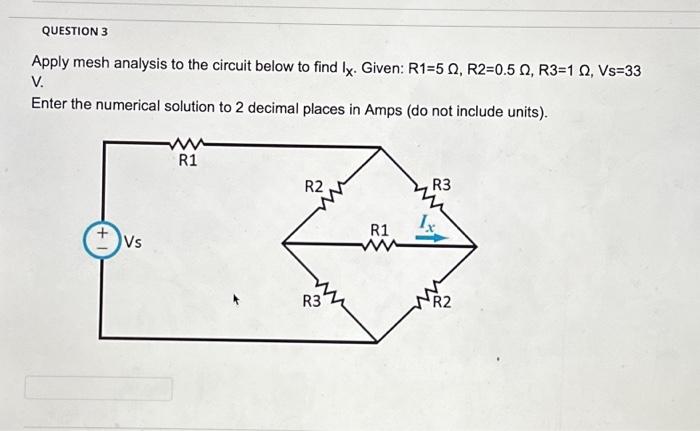 Solved Apply mesh analysis to the circuit below to find IX. | Chegg.com