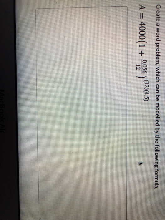Solved Create a word problem, which can be modelled by the | Chegg.com