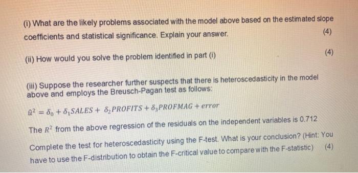 Solved Supposed you estimate the following regression model: | Chegg.com