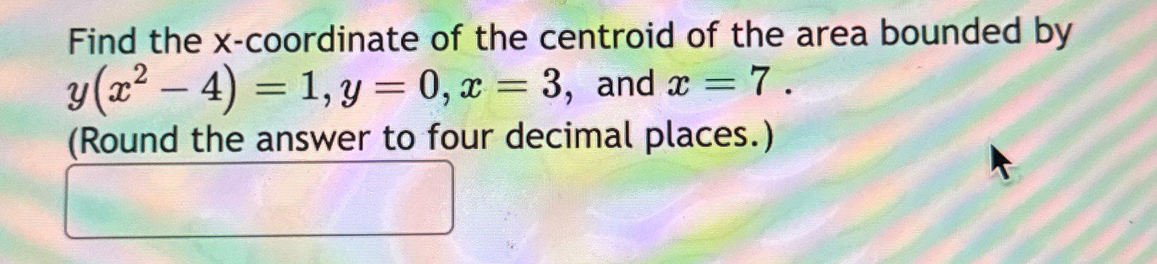 Solved Find the x-coordinate of the centroid of the area | Chegg.com