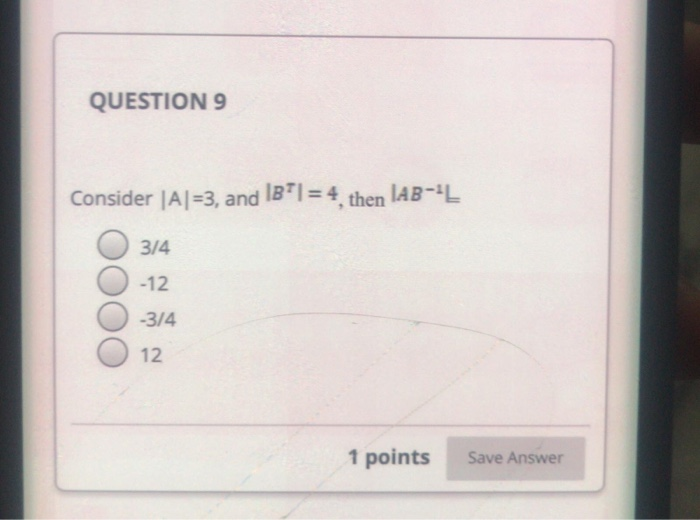 Solved QUESTION 1 If A is a 4x4 lower triangular matrix with | Chegg.com