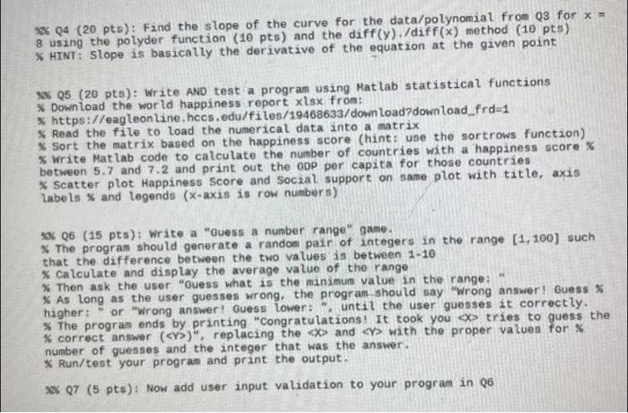 Solved The question should be answered using coding math lab | Chegg.com