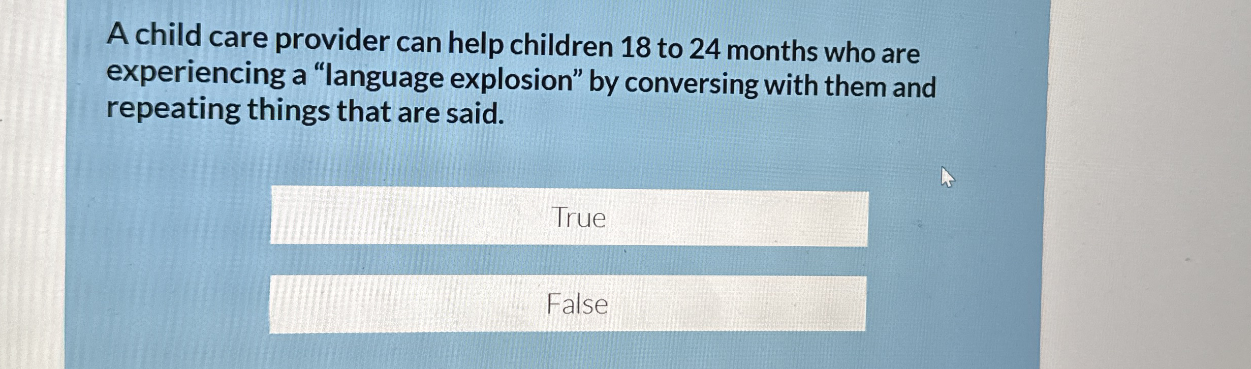 Solved A child care provider can help children 18 ﻿to 24 | Chegg.com