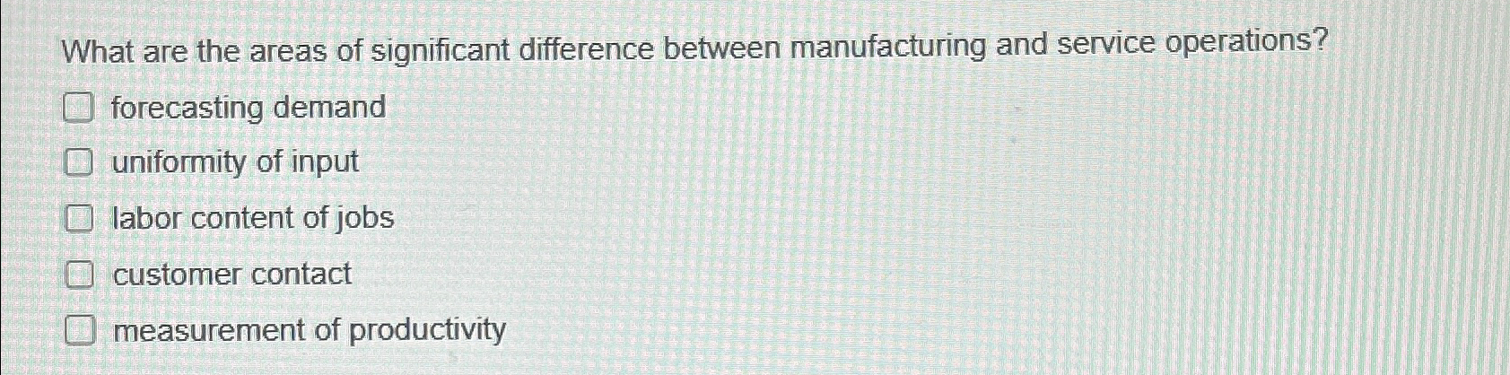 Solved What are the areas of significant difference between | Chegg.com