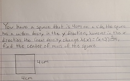 Solved You have a square that is 4cm ﻿on a side, the square | Chegg.com