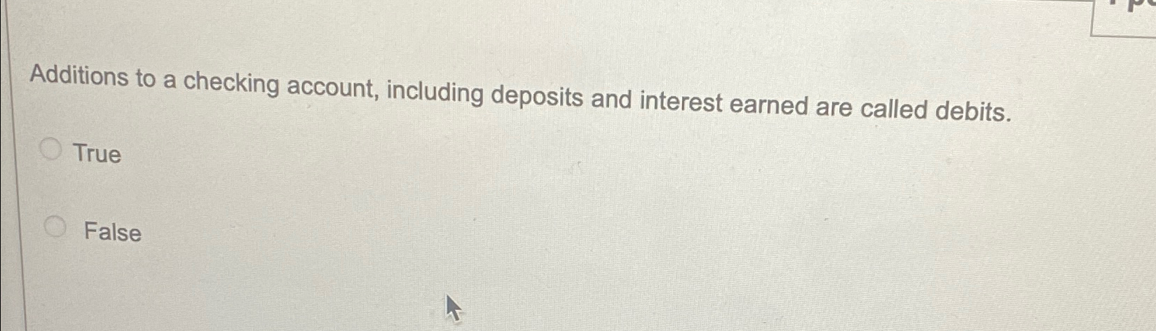 Solved Additions to a checking account, including deposits | Chegg.com