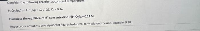 Solved Consider the following reaction at constant | Chegg.com