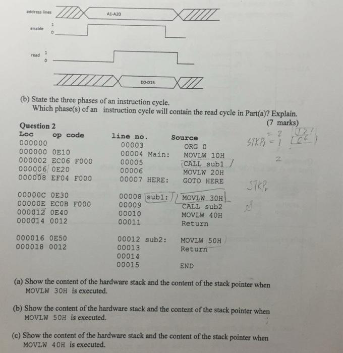 Solved (b) State the three phases of an instruction cycle. | Chegg.com