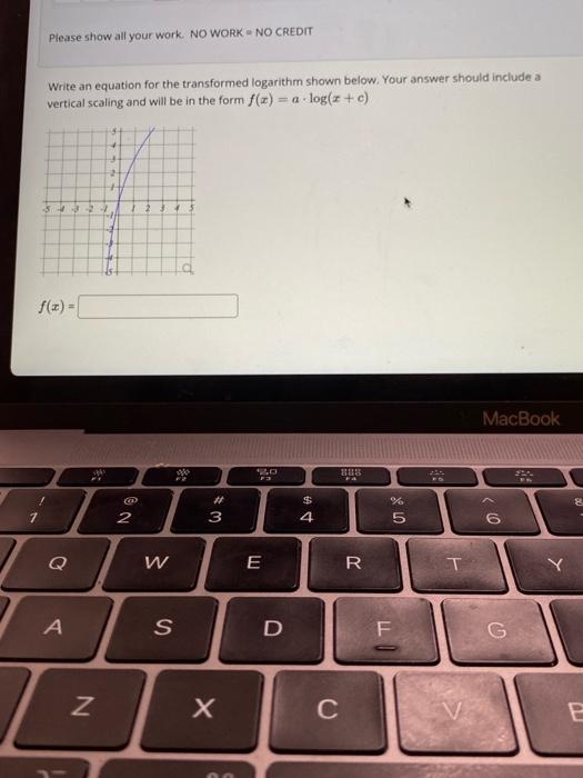 Solved Please show all your work. NO WORK = NO CREDIT Write | Chegg.com