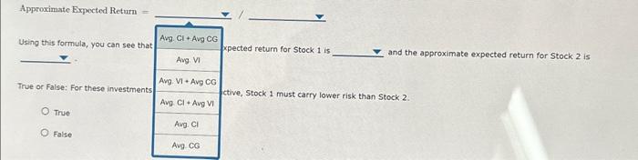 Solved The formula for the approximate expected return of an | Chegg.com