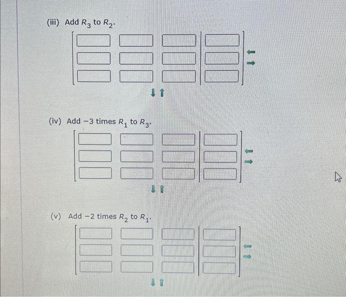 Solved (iii) Add R3 to R2. (iv) Add -3 times R1 to R3. (v) | Chegg.com