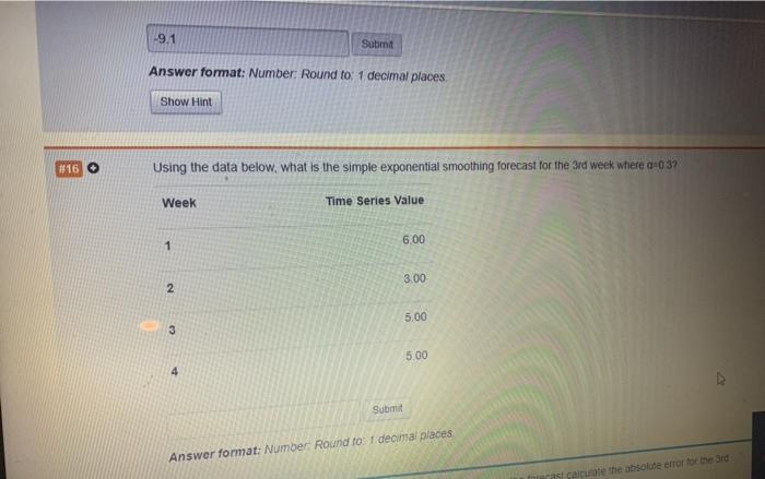 Solved #13 O Using the data below and the Naive forecast, | Chegg.com