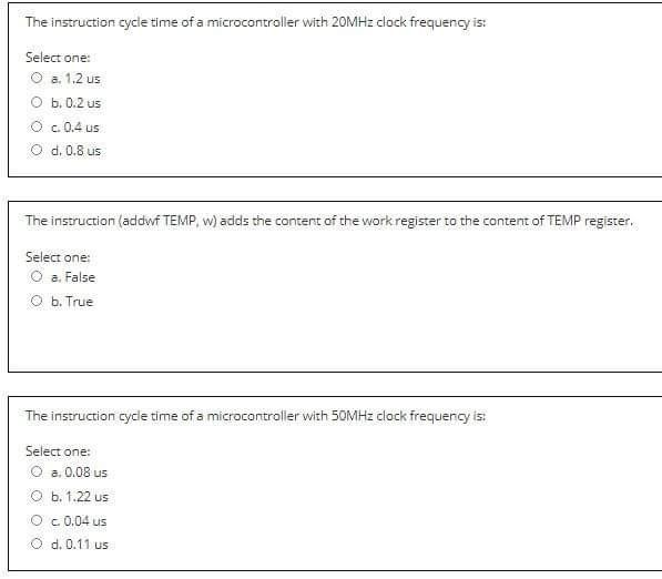 Solved The instruction cycle time of a microcontroller with | Chegg.com