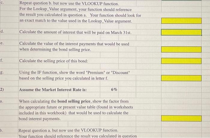 Solved b. Repeat question a. but now use the VLOOKUP | Chegg.com