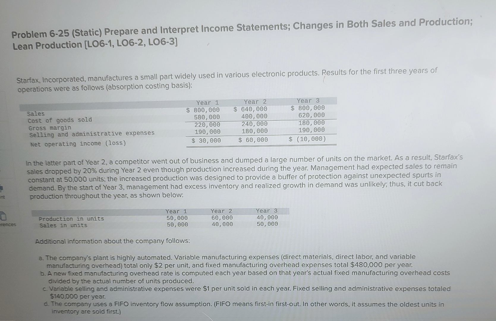 Solved Problem 6-25 (Static) ﻿Prepare and Interpret Income | Chegg.com