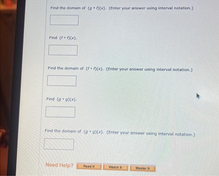Solved 14. [-/8 Points] Consider the following functions. | Chegg.com