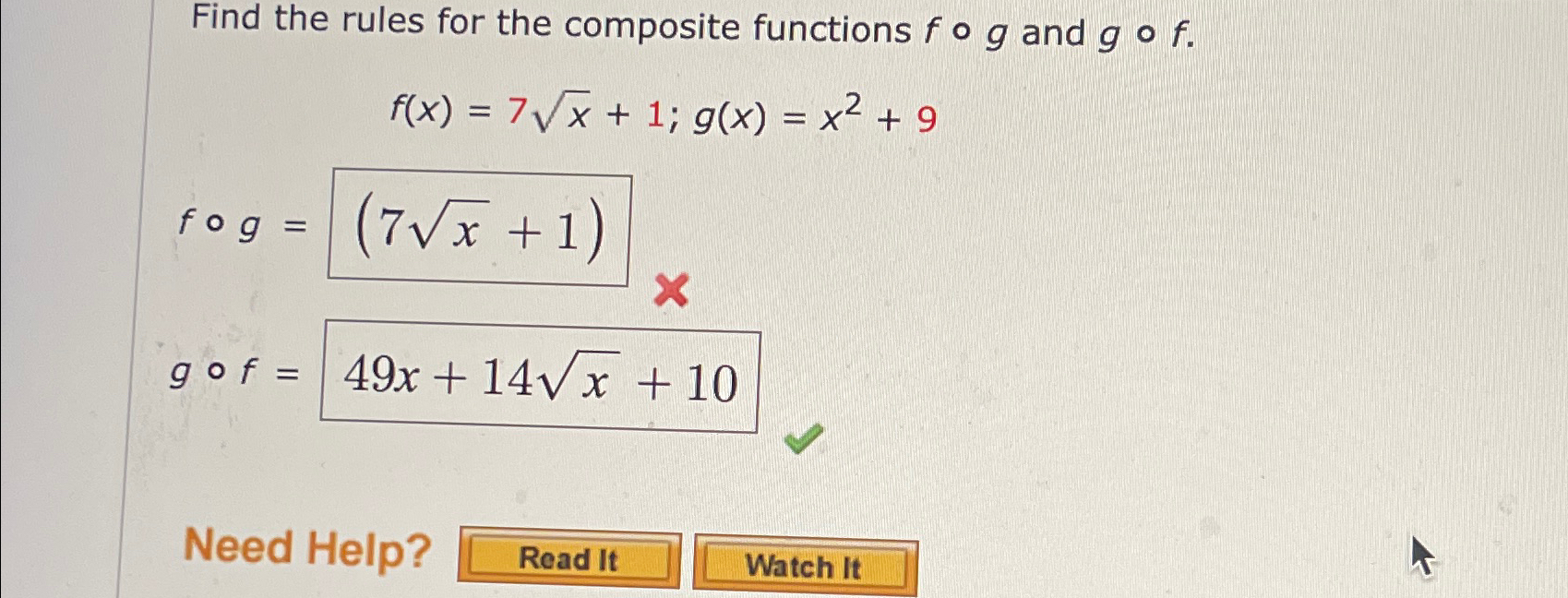 Solved Find the rules for the composite functions f@g ﻿and | Chegg.com