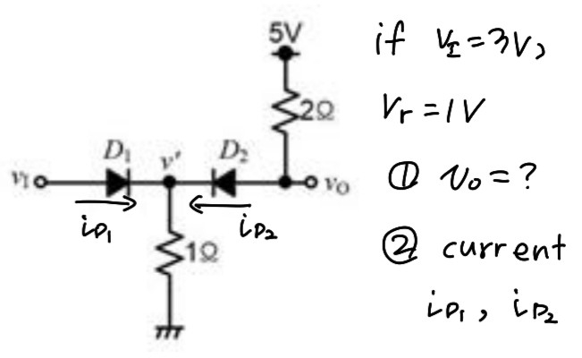 Solved if VI=3V,Vr=1V(1) v0= ?(2) ﻿current ip1,ip2 | Chegg.com