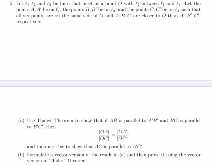 Solved 5. Let li, 12 and 13 be lines that meet at a point 0 | Chegg.com