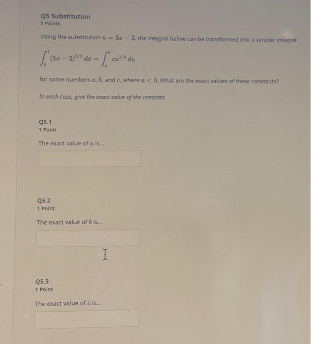 Solved Q5 Substitution 3 Points Using the substitution | Chegg.com