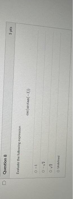 Solved 5 pts Evaluate the following expression | Chegg.com