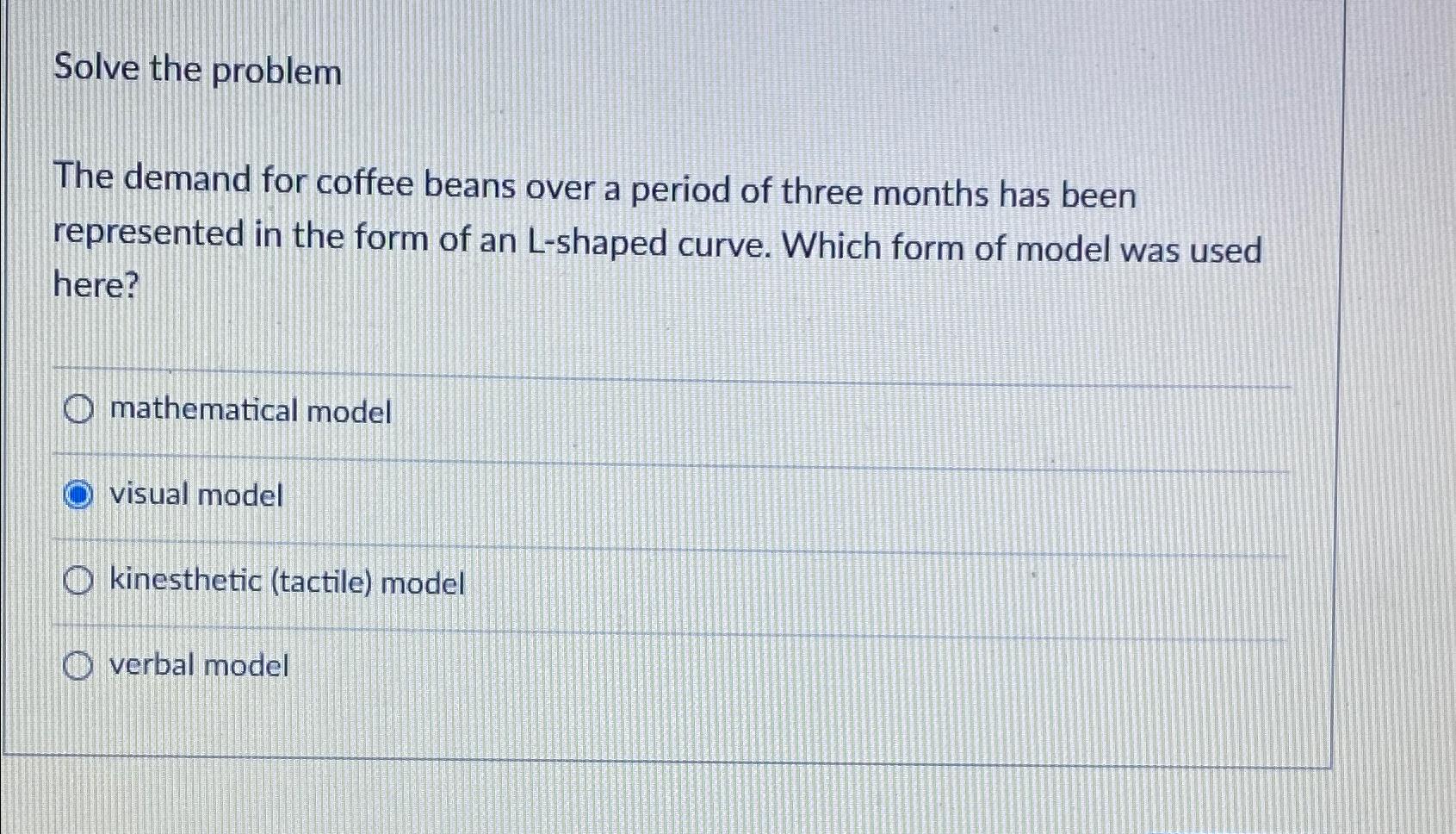 Solved Solve the problemThe demand for coffee beans over a | Chegg.com