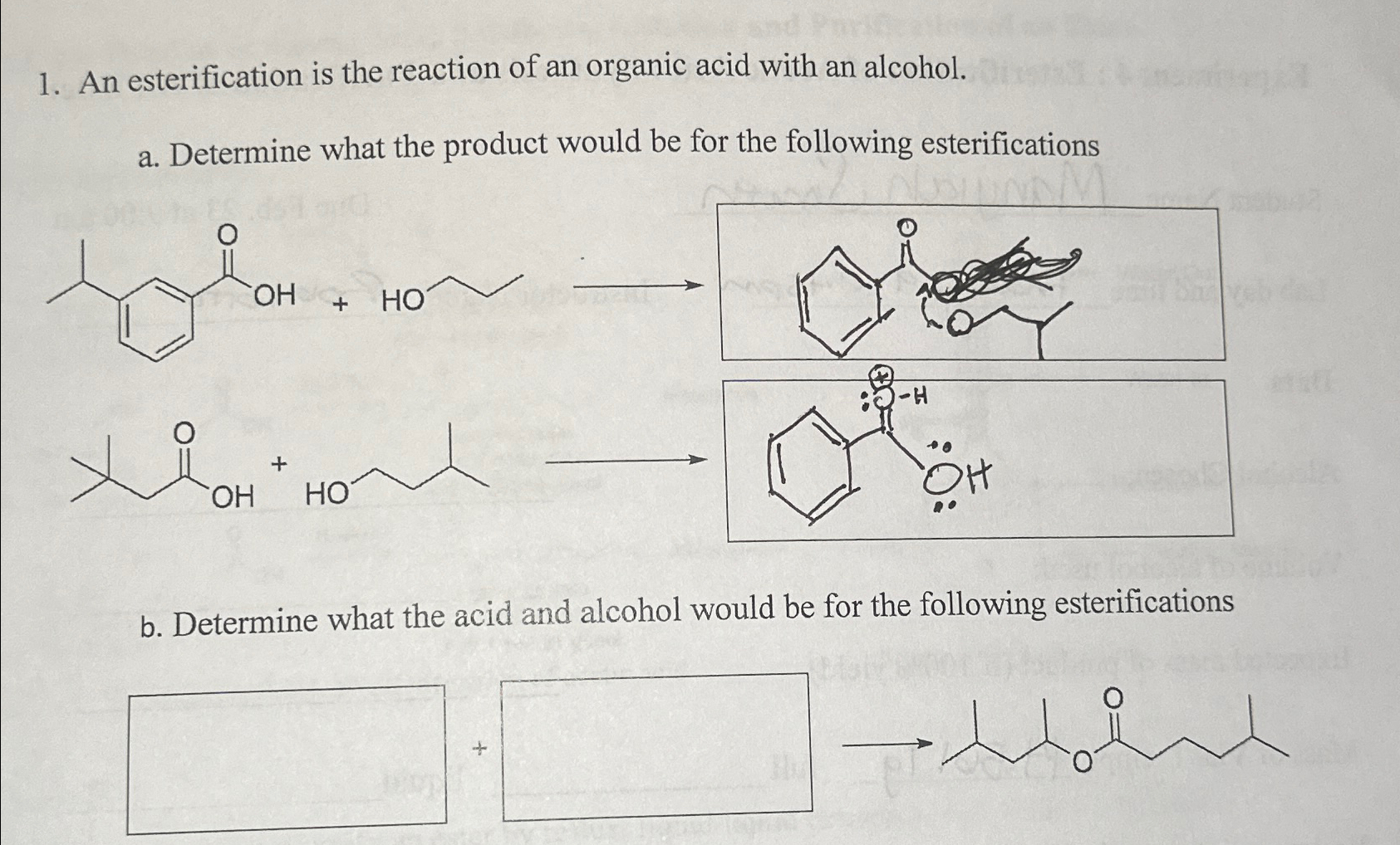 Solved An esterification is the reaction of an organic acid | Chegg.com