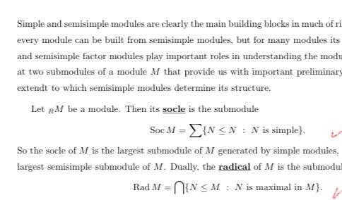 Solved Simple and semisimple modules are clearly the main | Chegg.com