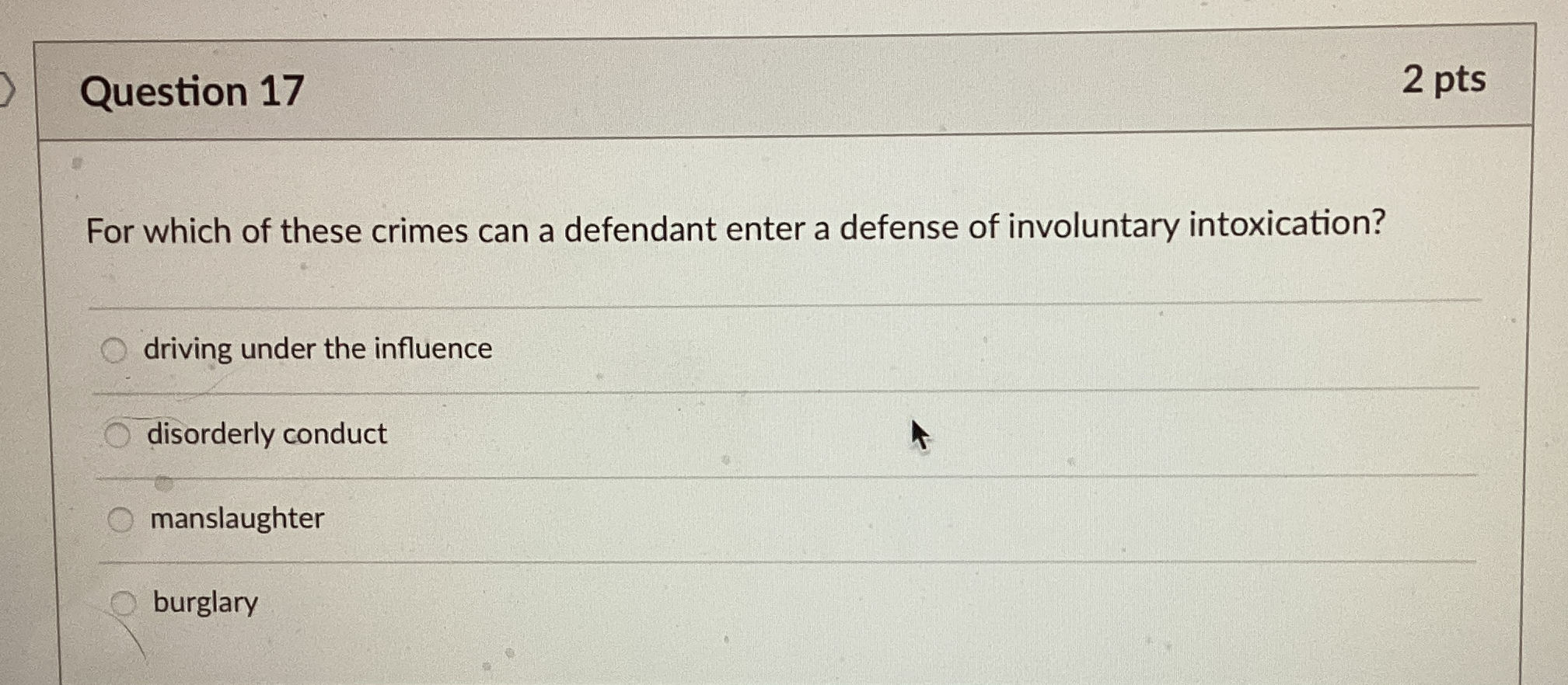 Solved Question 172 ﻿ptsFor which of these crimes can a | Chegg.com