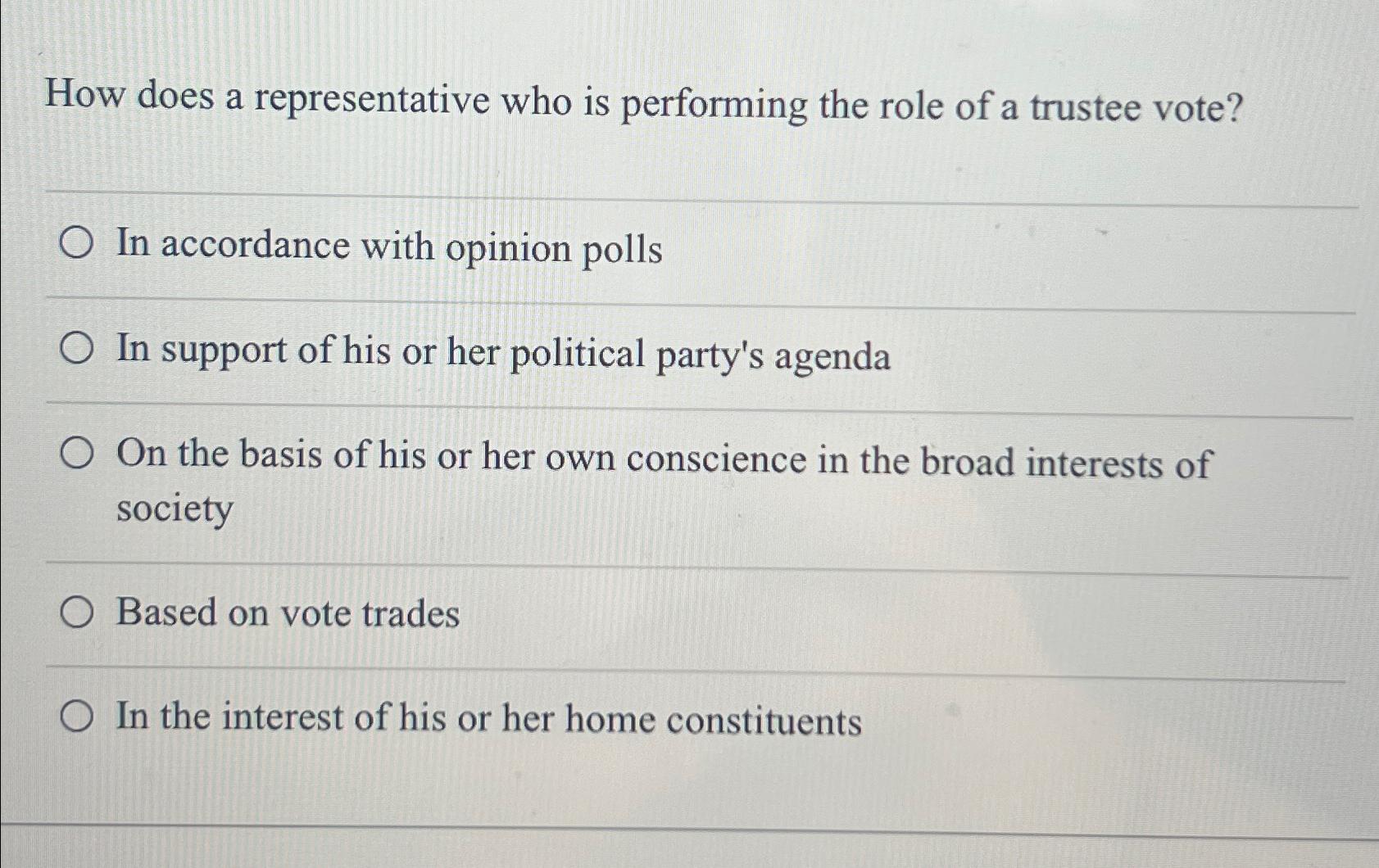 Solved How does a representative who is performing the role | Chegg.com