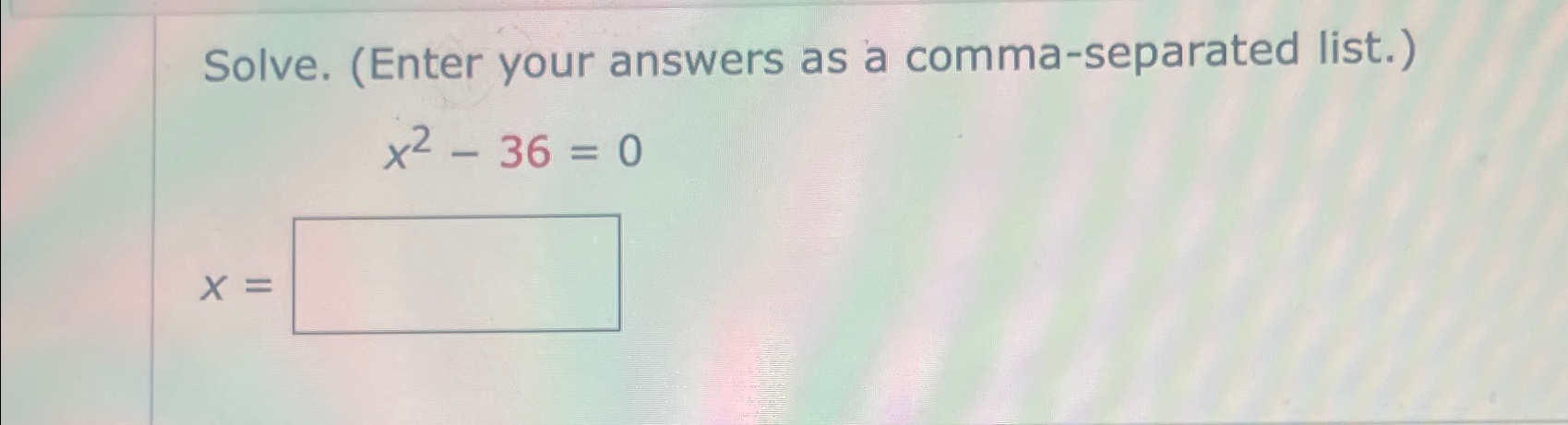 Solved Solve. (Enter your answers as a comma-separated | Chegg.com