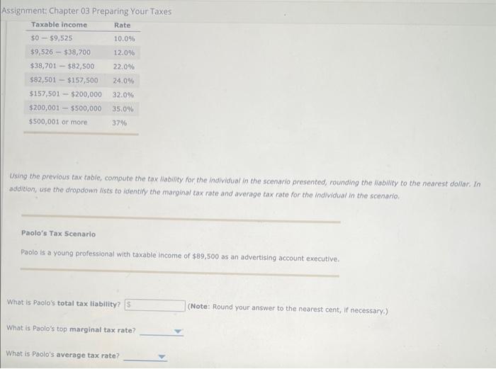 Solved Assignment: Chapter 03 Preparing Your Taxes Using the | Chegg.com
