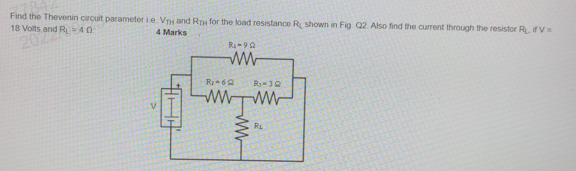 Solved Find the Thevenin circuit parameter i.e. VTH and RTH | Chegg.com