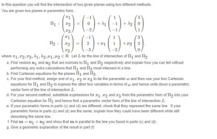 Solved In this question you will find the intersection of | Chegg.com