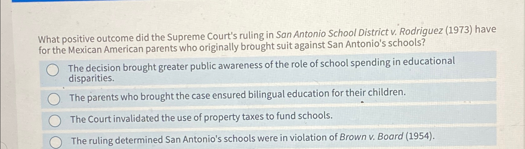 Solved What positive outcome did the Supreme Court's ruling | Chegg.com