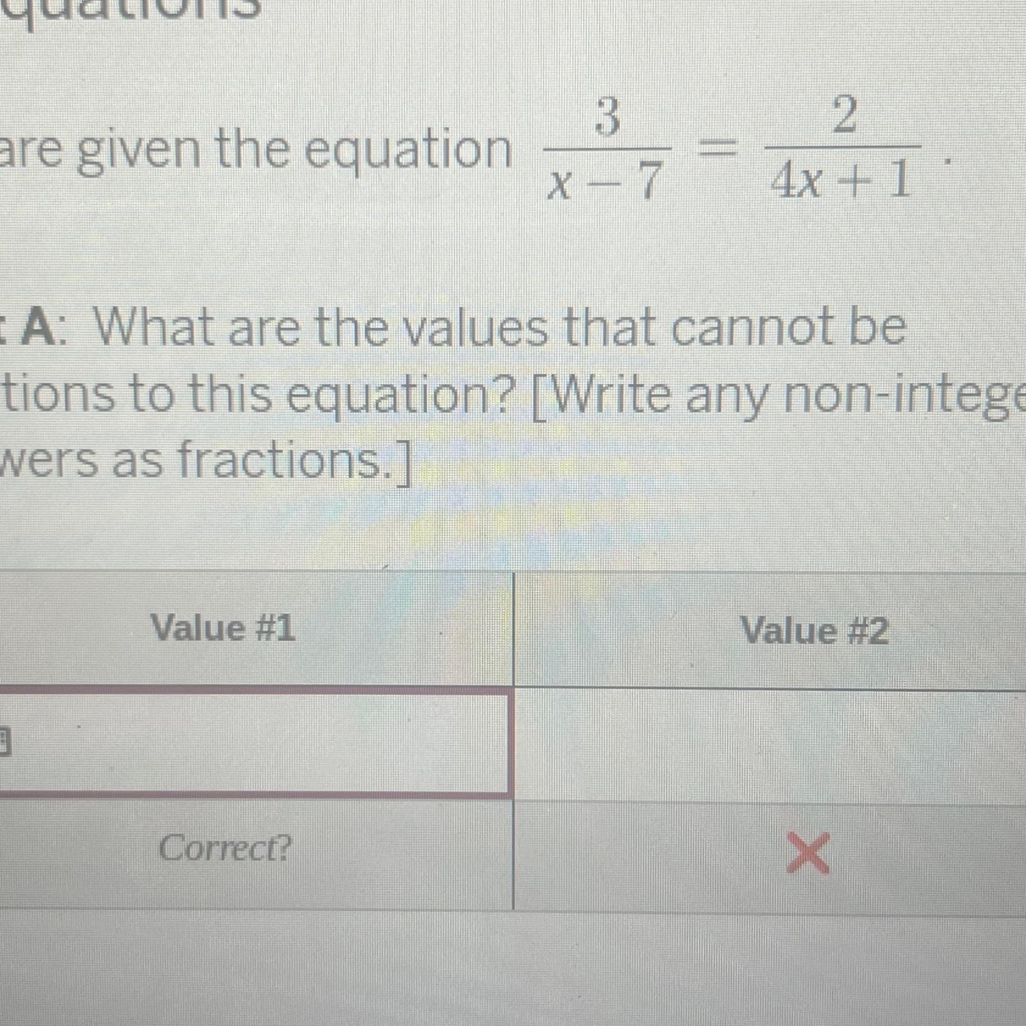 Solved given the equation 3x-7=24x+1A: What are the values | Chegg.com