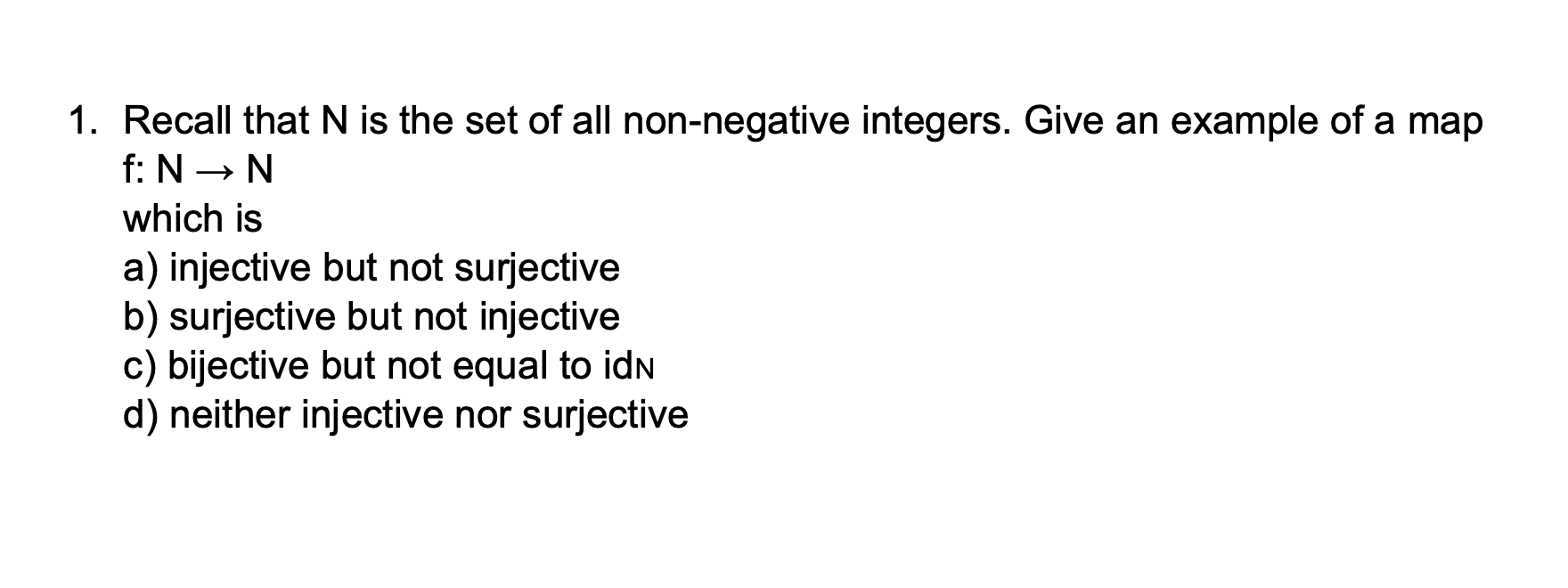 Solved Recall that N ﻿is the set of all non-negative | Chegg.com