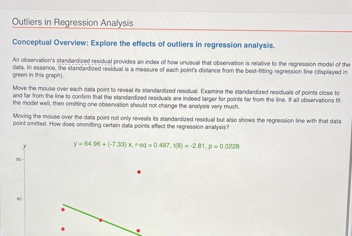 Solved Outliers in Regression Analysis Conceptual Overview: | Chegg.com