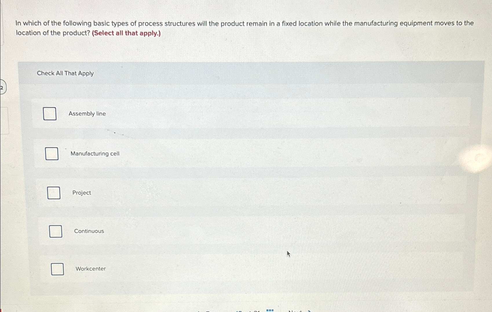 Solved In which of the following basic types of process | Chegg.com