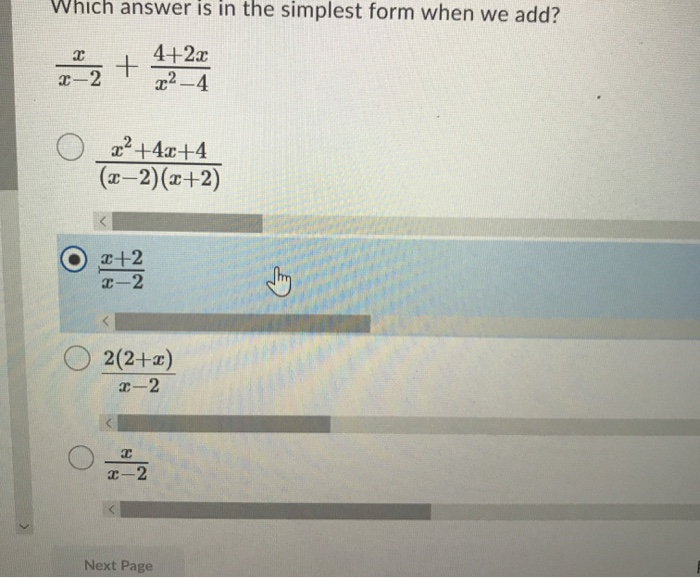 Solved Which answer is in the simplest form when we add? 2 | Chegg.com