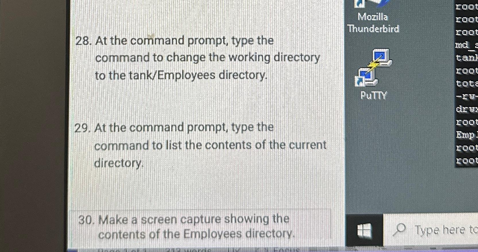 Solved At the command prompt, type the command to change the | Chegg.com