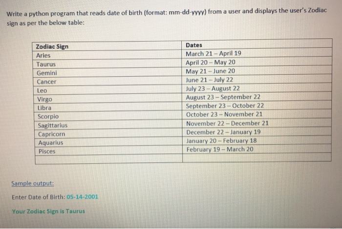 Solved Write A Python Program That Reads Date Of Birth Chegg