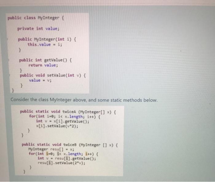 Solved public class MyInteger { private int value; public | Chegg.com