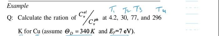 Solved Example Q: Calculate the ration of Cvel/Cvph at | Chegg.com
