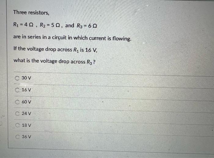 Solved Three resistors, R1=4Ω,R2=5Ω, and R3=6Ω are in series | Chegg.com