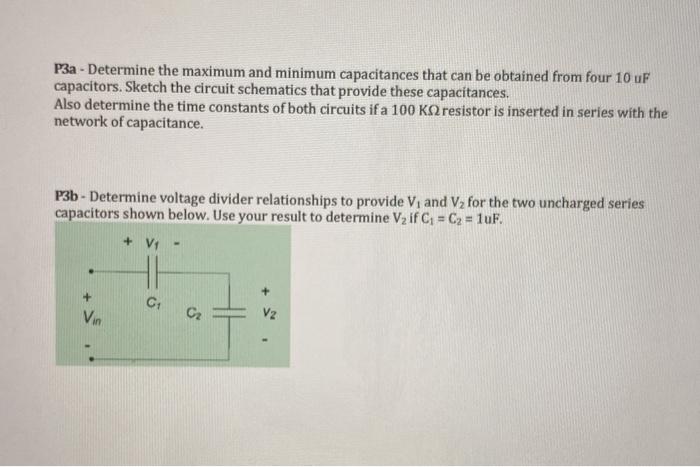 Solved P3a - Determine the maximum and minimum capacitances | Chegg.com