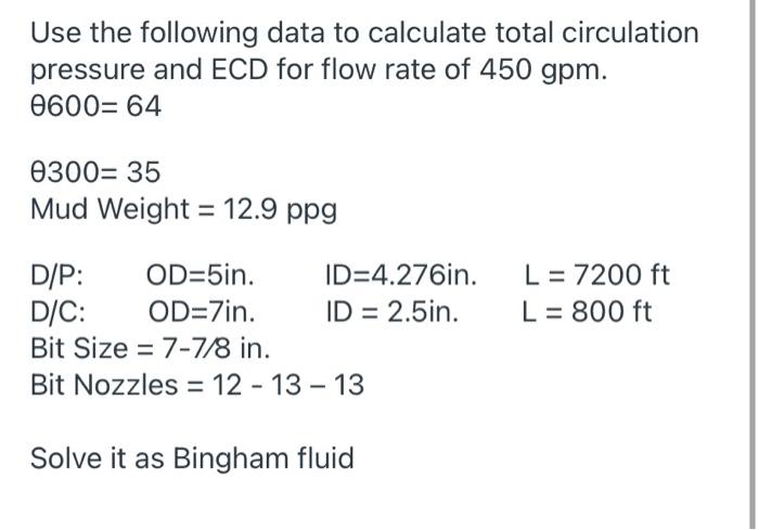 Solved Use the following data to calculate total circulation | Chegg.com