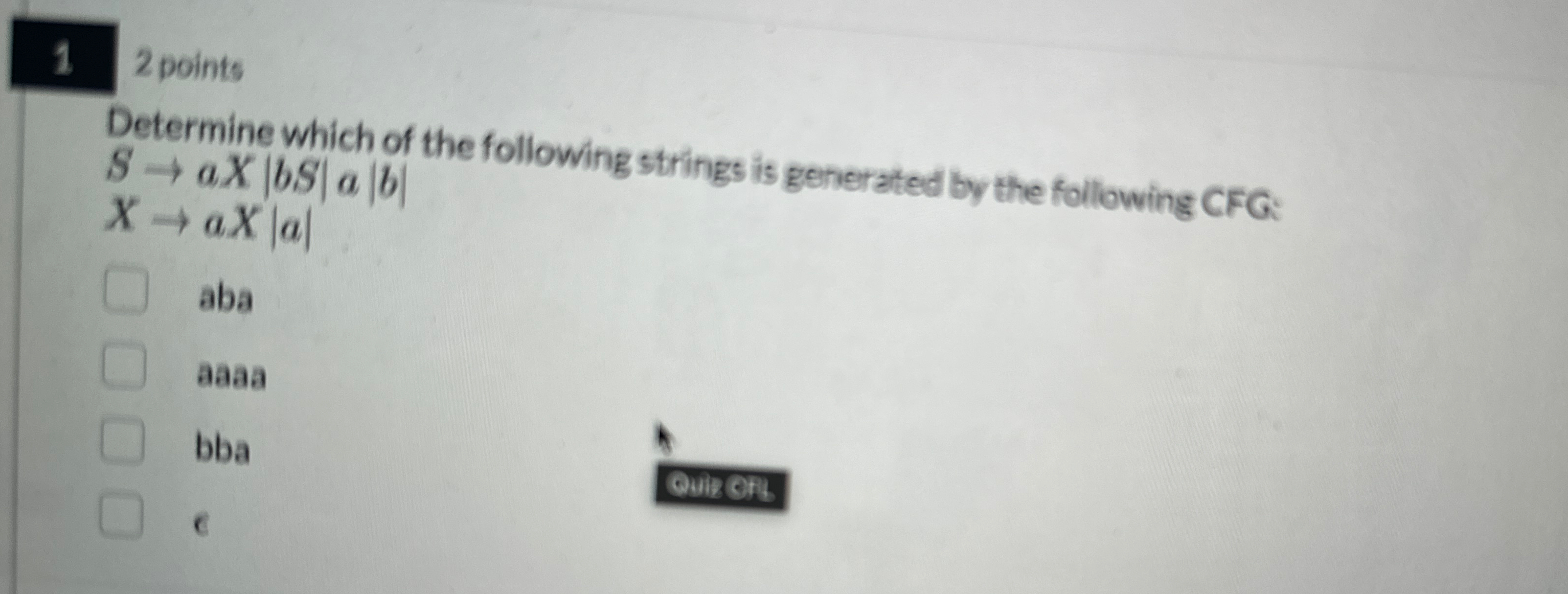 Solved 12 ﻿pointsDetermine which of the following strings is | Chegg.com