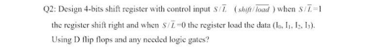 Solved Q2: Design 4-bits shift register with control input | Chegg.com